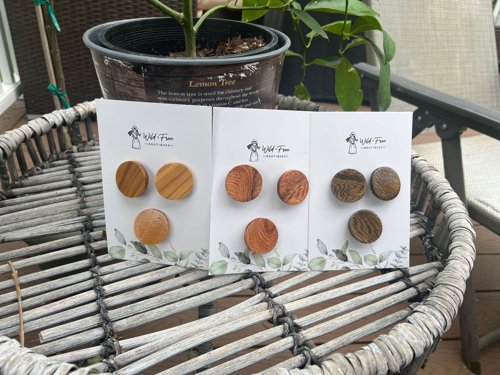Solid Stained Wooden Circle Clip Sets (3 Colors) – Wild & Free Boutiques